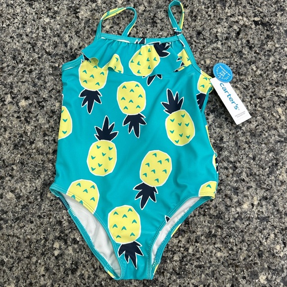 Carter's | Swim | Carters Blue And Yellow One Piece Pineapple Swimsuit ...